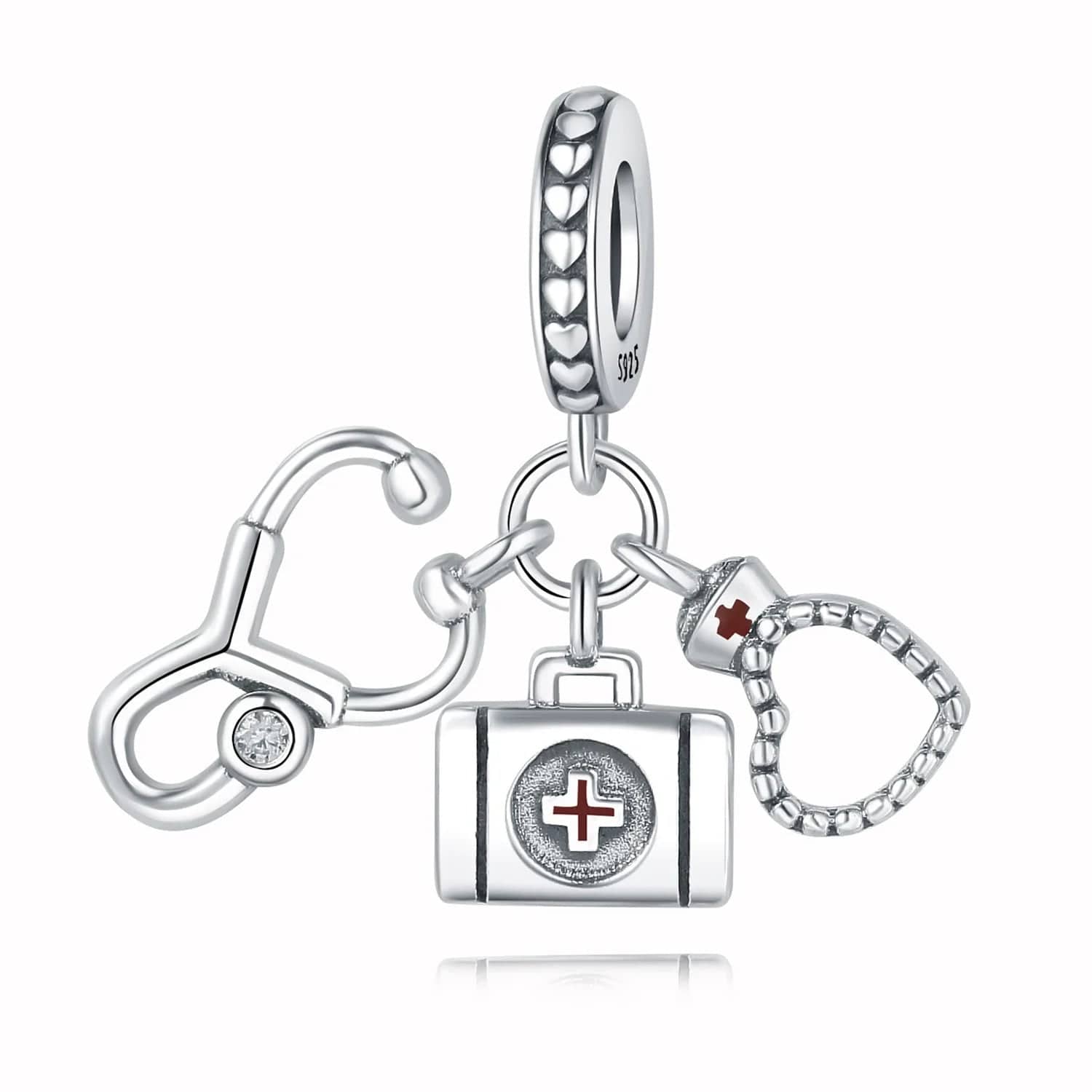 Medical Stethoscope & First Aid Essentials Dangle Charm