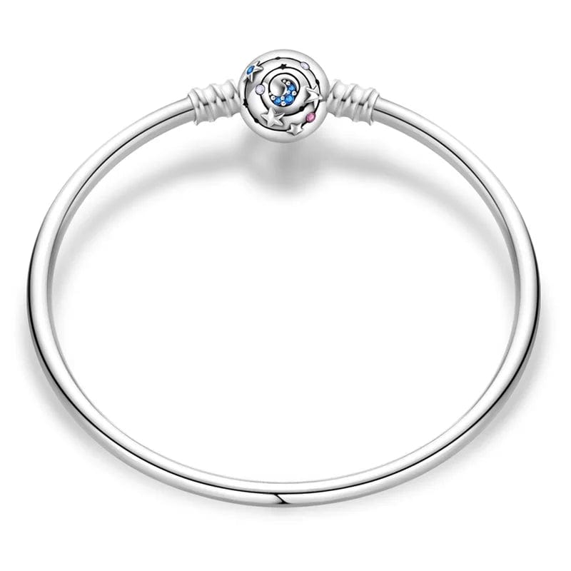Galaxy Charm Bangle – Starry Night Design with Blue Crystals