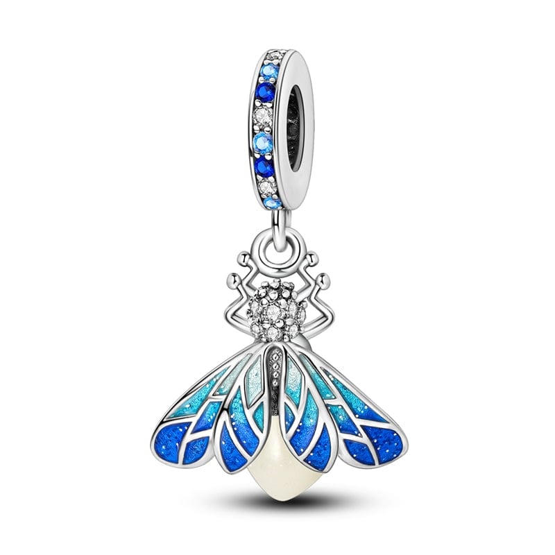 Glow-in-the-dark Blue Firefly Dangle Charm